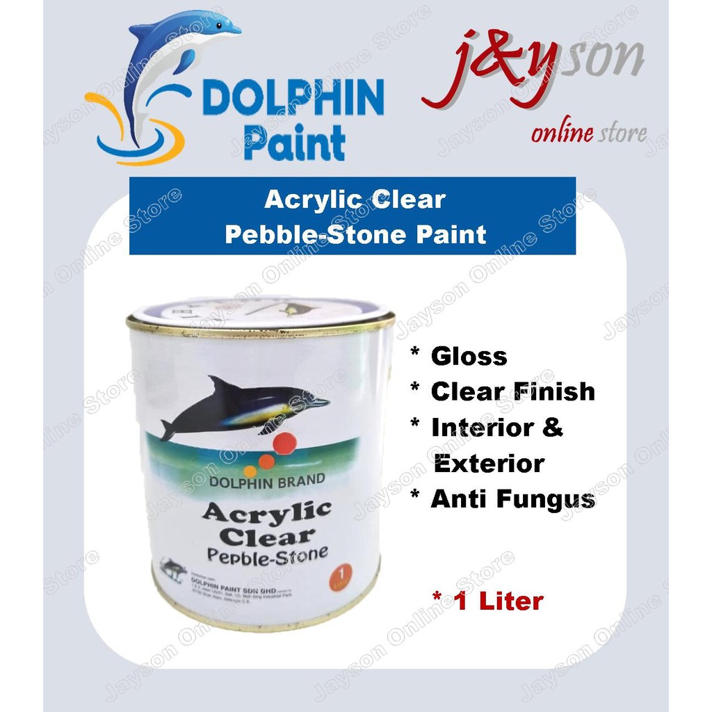 DOLPHIN [ 1 Liter ] Acrylic Clear Pebble Stone Paint (Only in West ...