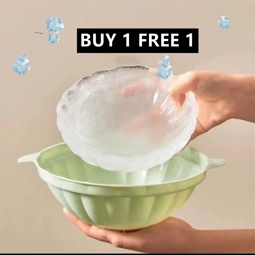BUY 1 FREE 1 Bowl Ice Mould Bowl Ice Maker Bowl Shape Ice Mold Acuan ...