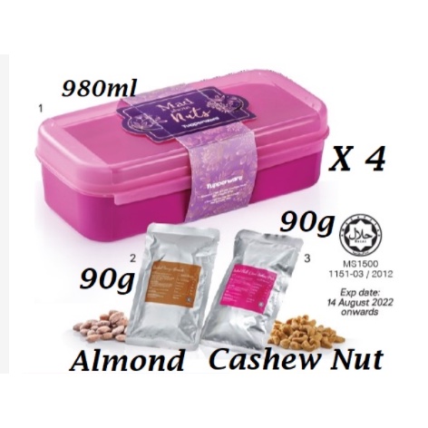 Tupperware Hari Raya Mad About Nuts 4 sets Roasted Honey Almond/Chili ...