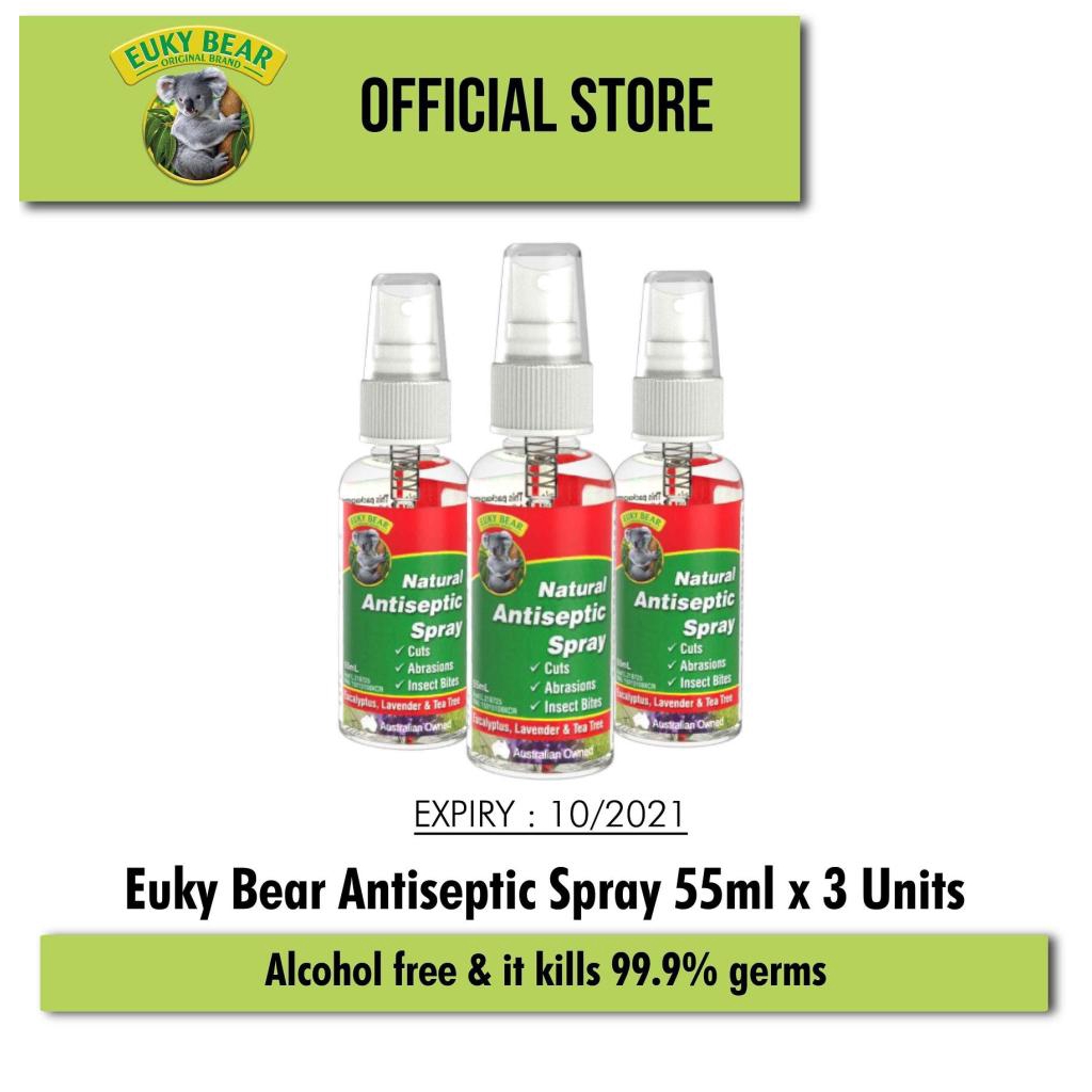 Euky Bear Antiseptic Spray 55ML-3 UNITS [For Peninsular Malaysia Only]-EXP: 01/2021uky Bear ...