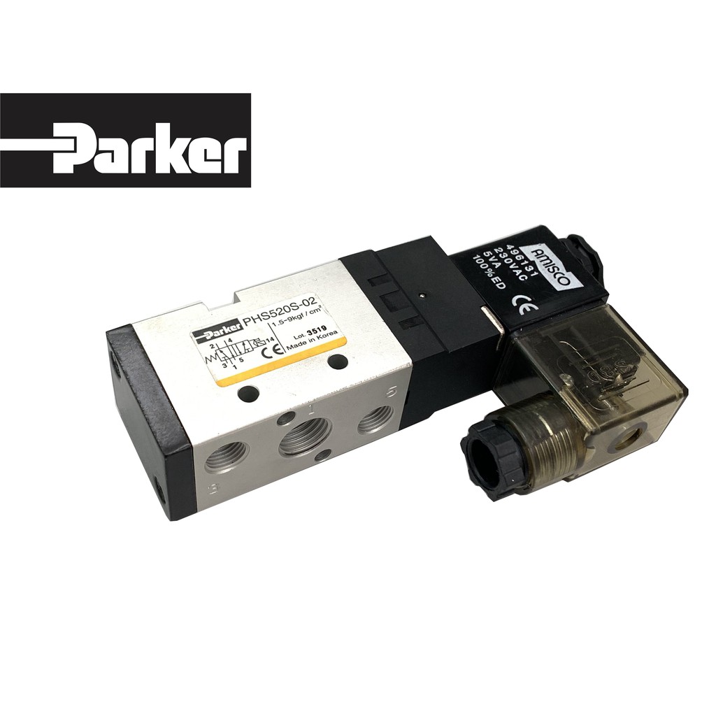 PHS520S-02 PARKER 5/2-WAY SOLENOID VALVE SINGLE COIL SPRING RETURN 1/4" [READY STOCK] | Shopee ...