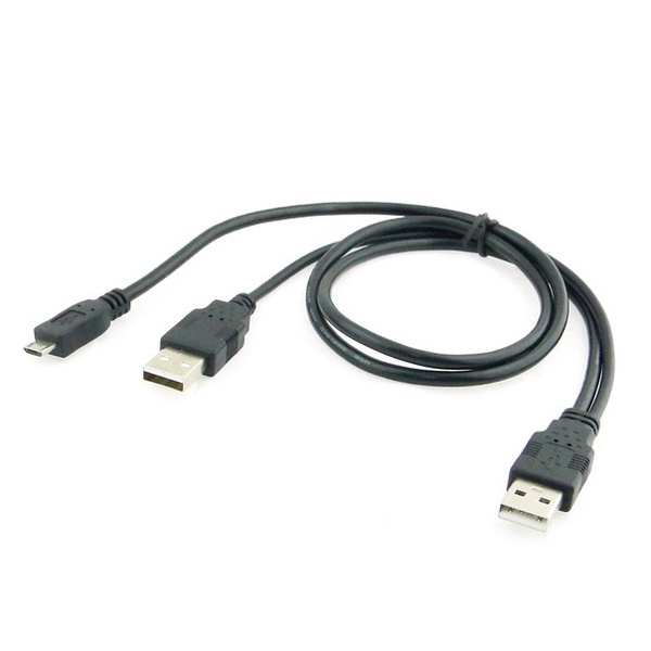 Micro USB to USB Y Splitter A Type Cable for 2.5′′ Portable Hard Disk ...