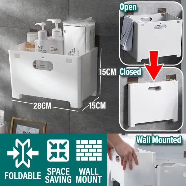 Zenithville Foldable Wall Mounted Hanging Laundry Storage Container Box ...