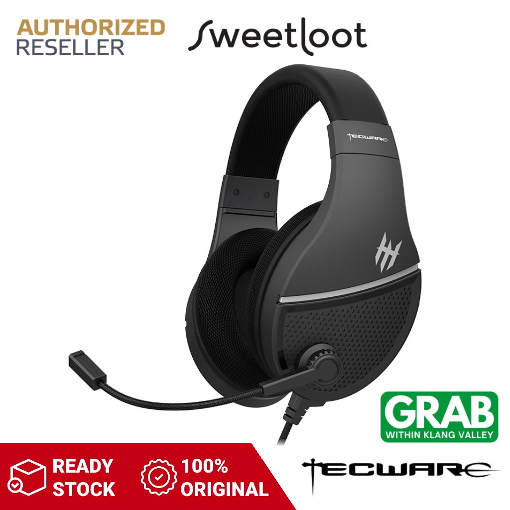 Tecware Q2 Multi-Platform Over Ear Gaming Headset 3.5mm Headphone Jack ...