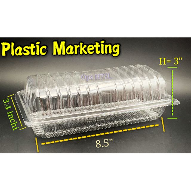 OPS H77L 50pcs/ Go77LPlastic Tray with Lock (50pcs+-) Bakery Disposable ...