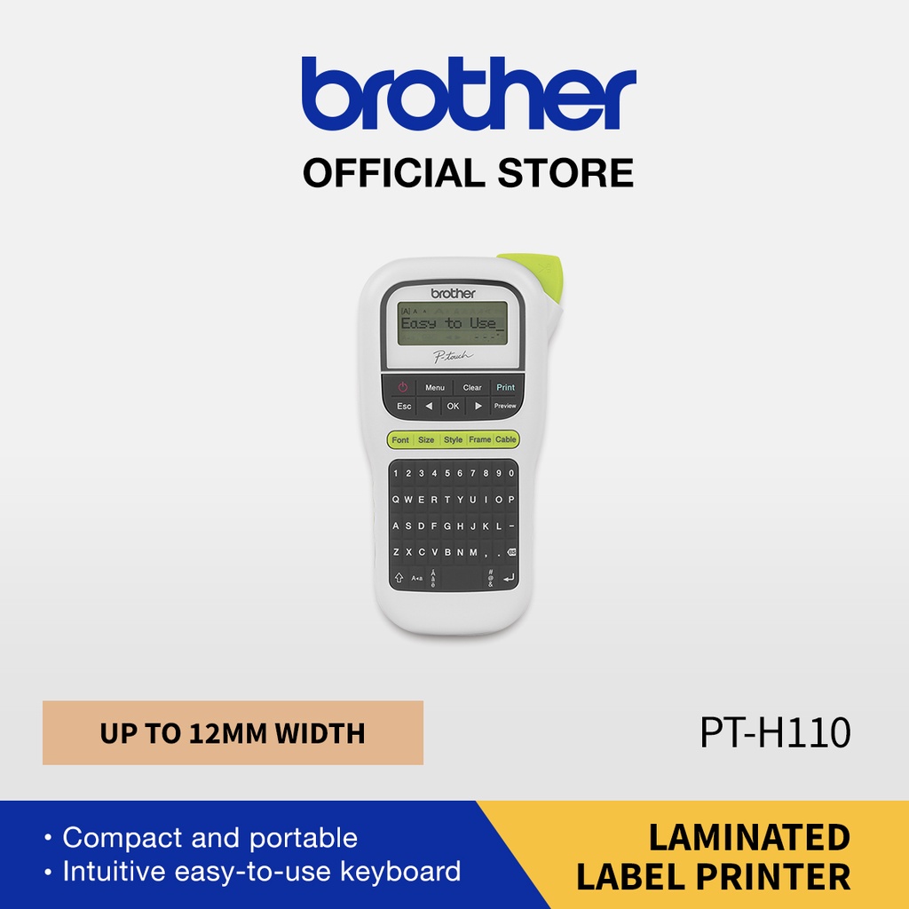 Brother PT-H110 P-Touch PT H100 Laminated Label Printer Label Maker ...