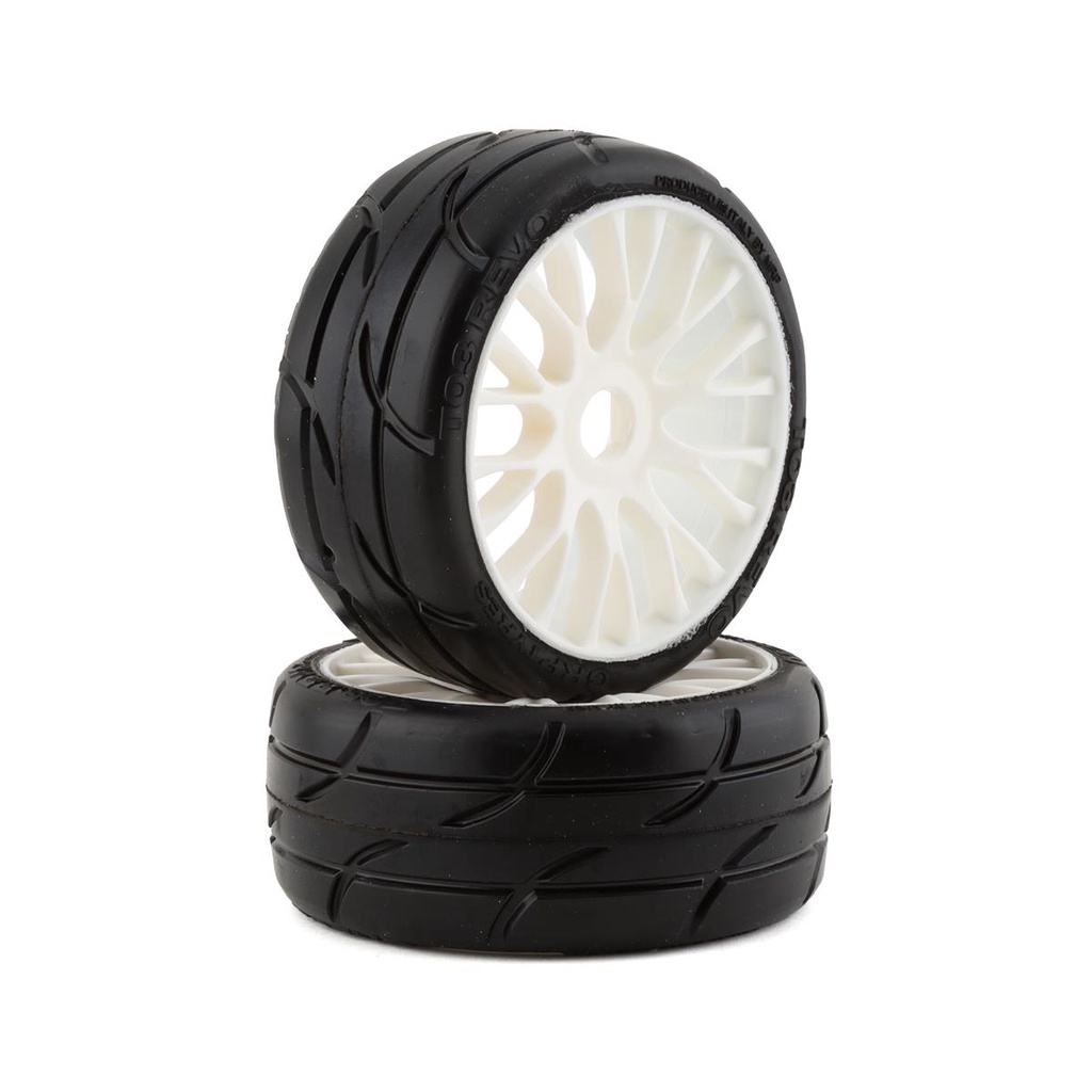 GRP GT - TO3 Revo Belted Pre-Mounted 1/8 Buggy Tires (White) (2) w/FLEX ...
