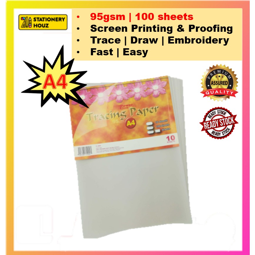 [Fast Delivery] A3 & A4 Tracing Paper 95 Gsm (100 Sheets) Designer ...