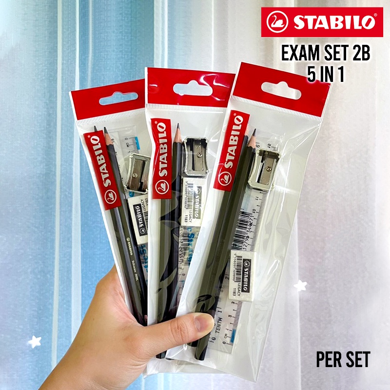 Stabilo Value Pack Blister Transparent Case Complete Exam Set 2B Pencil ...