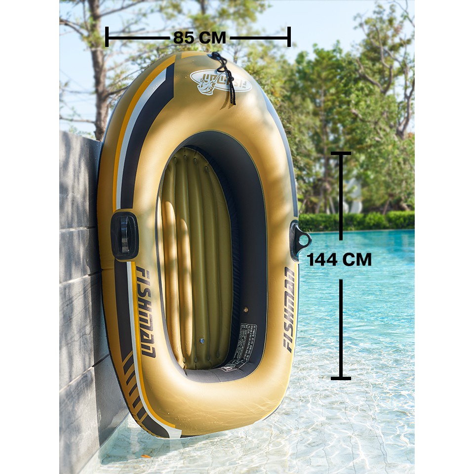 Inflatable Portable Paddles Swimming Fishing Air Boat Canoe Bot Getah ...