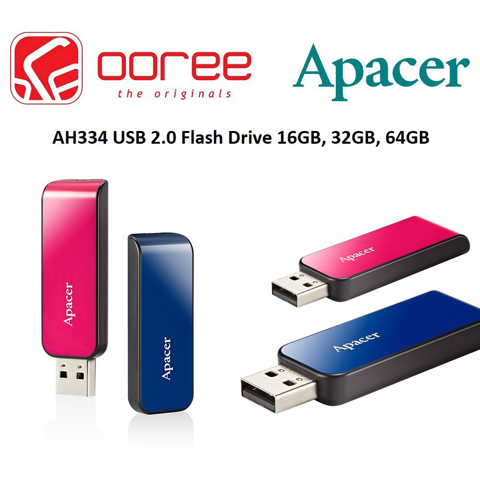 APACER AH334 USB 2.0 USB FLASH DRIVE PENDRIVE THUMB DRIVE WITH TRAP ...