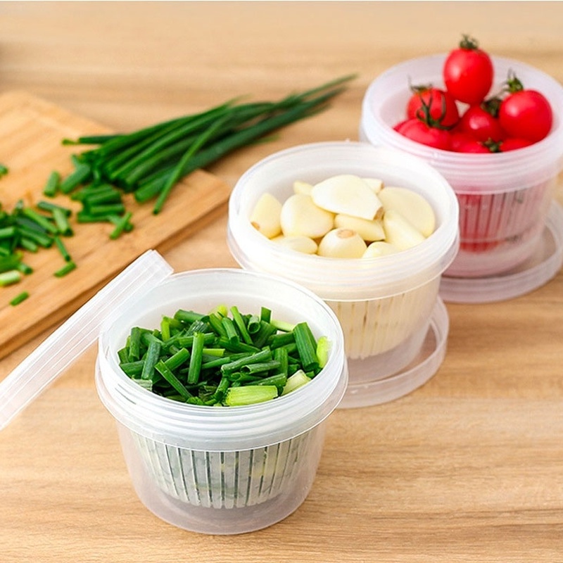 Plastic Double Detachable Drain Storage Containers / Chopped Ginger ...