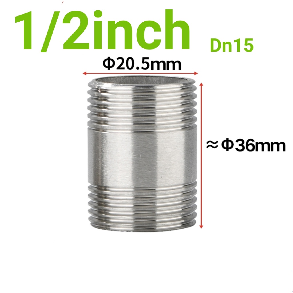 Stainless Steel 304 DN15 1/2''inch inci Elbow Socket Nipple Tee Union holder End cap Plug Paip ...