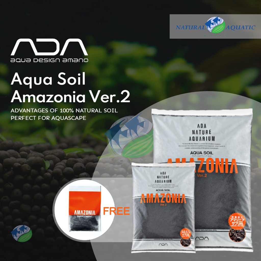 ADA Aqua Soil Amazonia Ver.2 Normal (1L /3L /9L) 100% Nature Soil ...