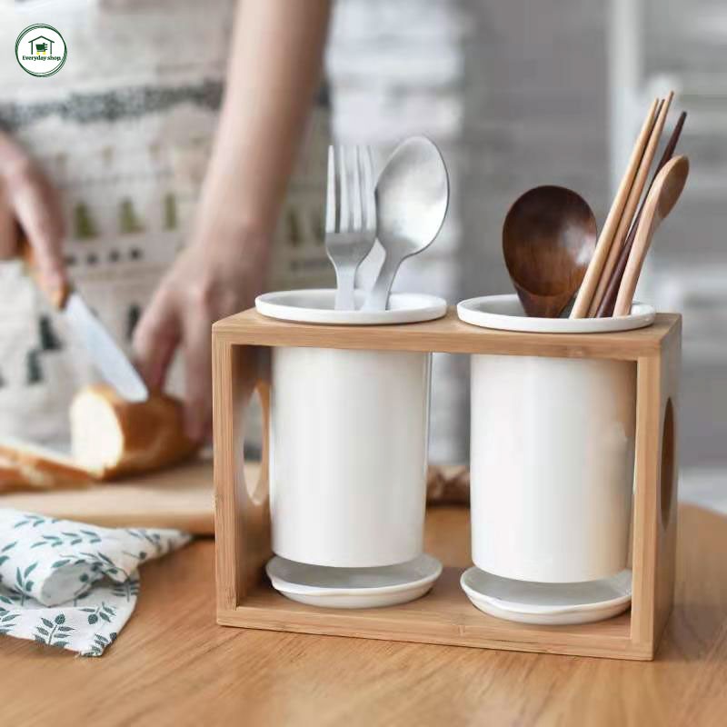 Simple tableware ceramic drain rack tableware holder ceramic chopstick ...