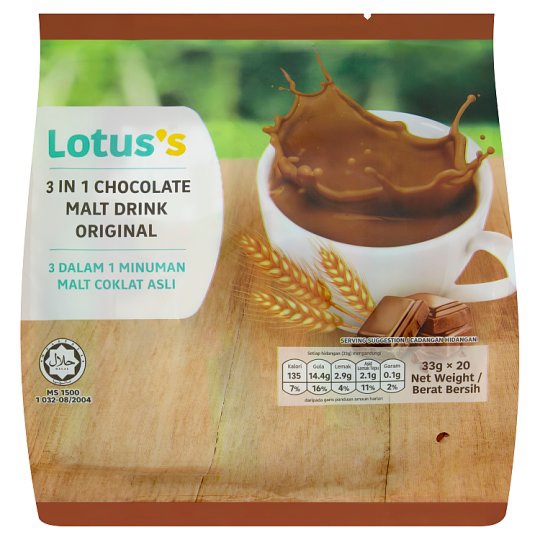 Lotus's Tesco 3in1 ORIGINAL Chocolate Malt Drink 30gx18sticks - Minuman ...