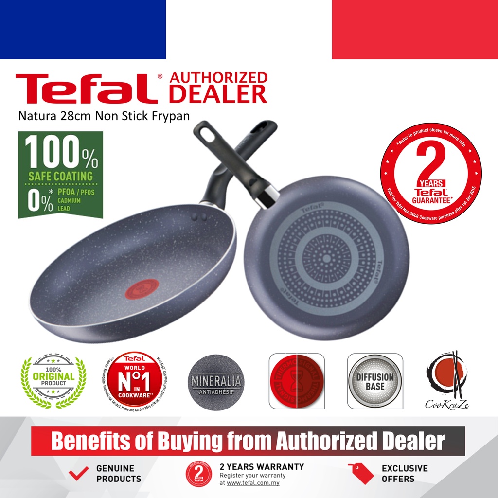 Tefal Natura Non Stick Frypan Safe Cook Cookware B22606/B2260695 | Shopee Malaysia