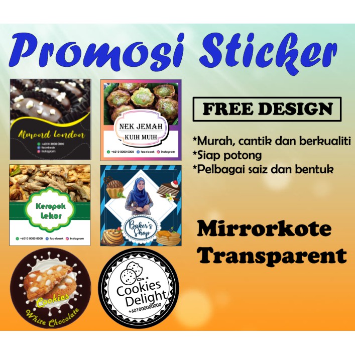 Sticker mirrorkote, transparent Custom design, size | Shopee Malaysia