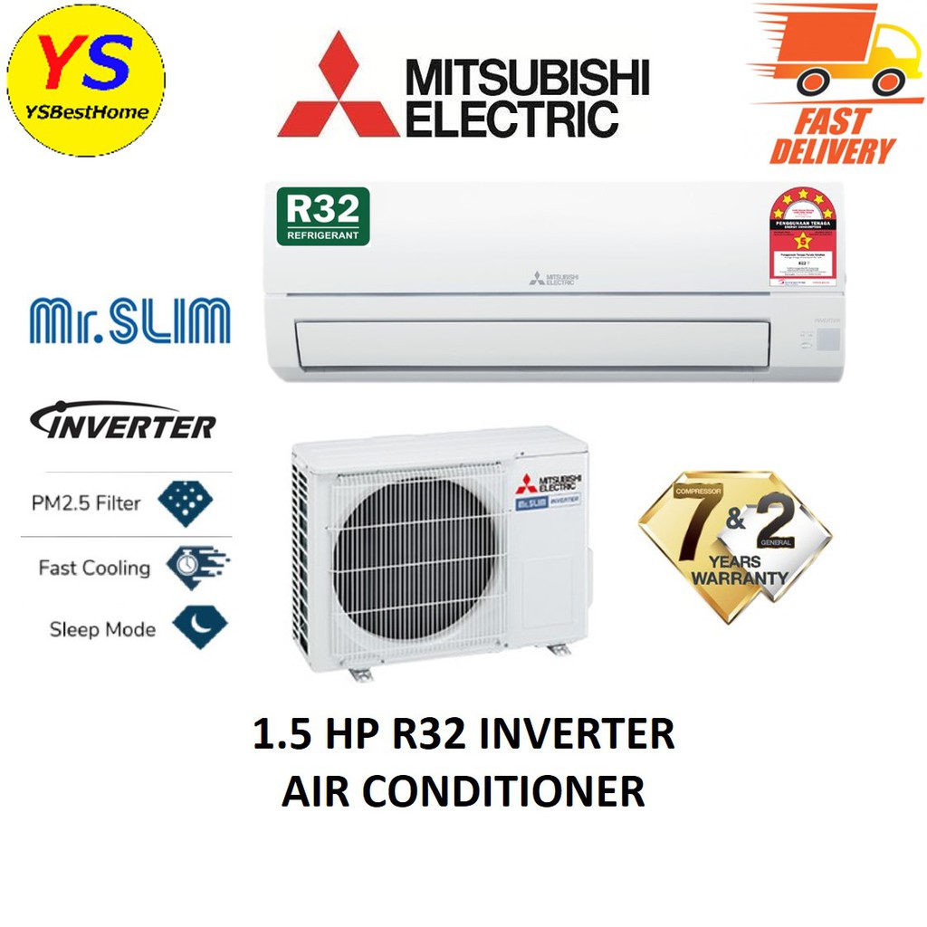 Mitsubishi 1HP/1.5HP R32 Inverter Air Conditioner / DAIKIN 1.0HP/1.5HP ...
