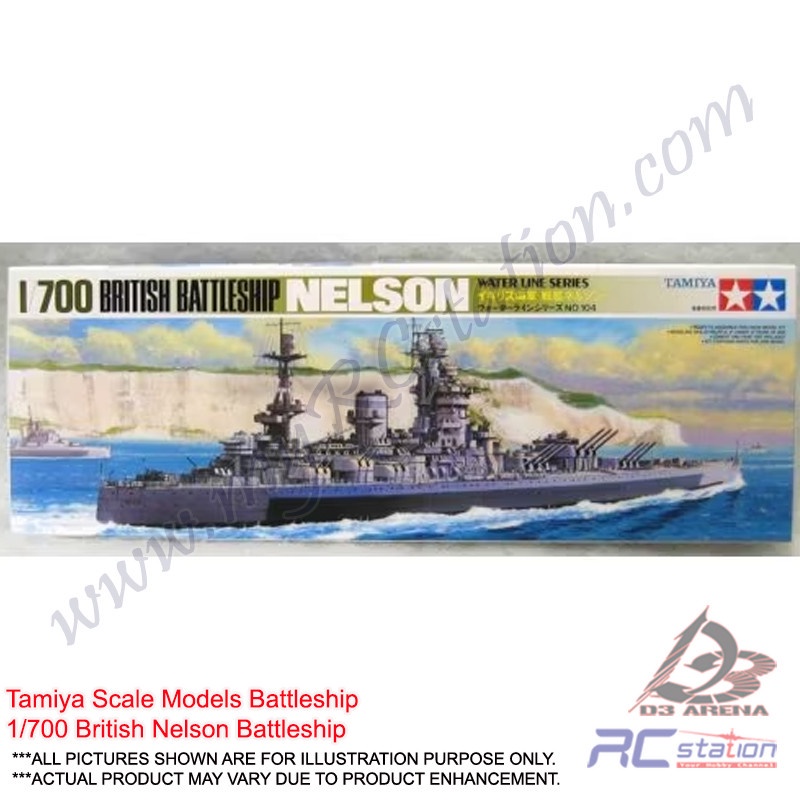 Tamiya Scale Models Battleship #77504 - 1/700 British Nelson Battleship ...