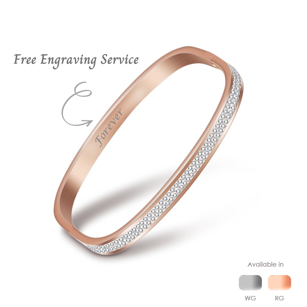 FOREVER Embrace Bangle made with Anti-Tarnish TITANIUM (2 Colours ...