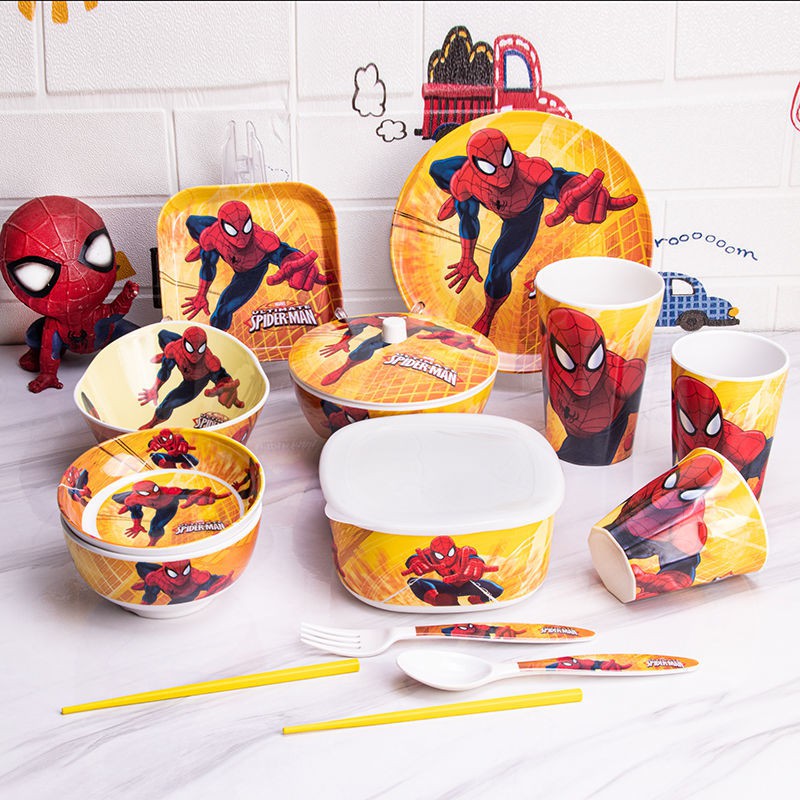 Spiderman children's tableware set net celebrity cute baby children's ...