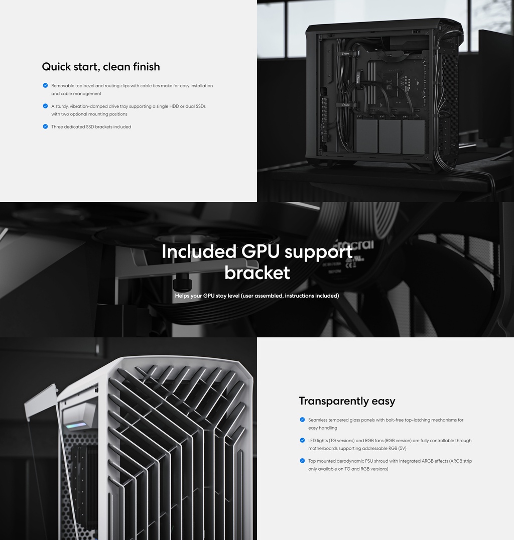 Fractal Design Torrent Compact Mid Tower E-ATX Casing TG Version ...