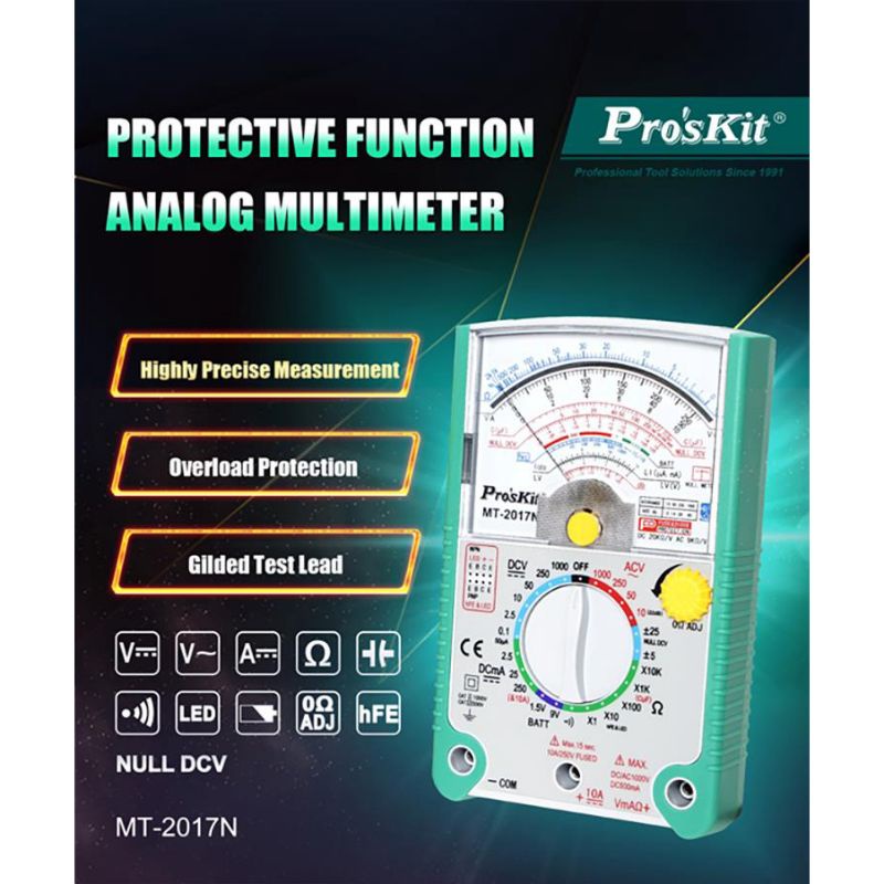 Pro'sKit MT-2017N Smart Protective Function Analog Multimeter | Shopee ...