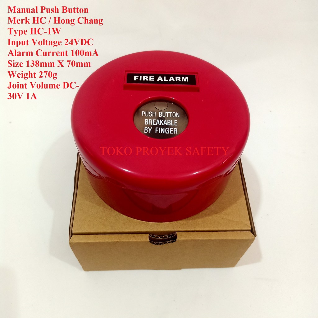 Fire Alarm Manual Push Button HC-1W Hong Chang / Manual Call Point Push ...