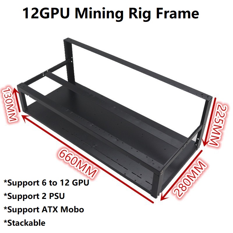 6 to 12 GPU Mining Rig Frame Open Air GPU Rack Graphic Card Bracket ...