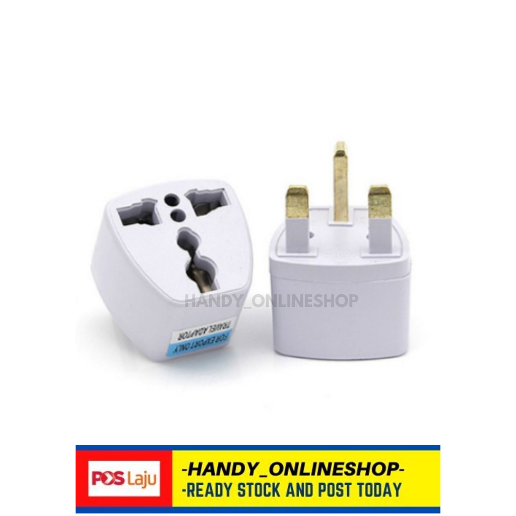 UK 3 Pin Universal Travel Plug Socket Adapter Converter (White ...