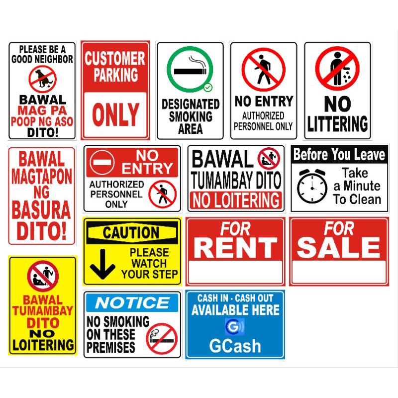 PVC Plastic signage for Establishments walls gates for for rent no ...