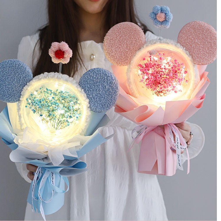 Mickey Stella Lou Transparent bobo Acrylic Ball Preserved gypsophila ...
