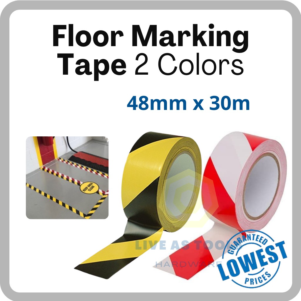 [30M] Floor Marking Tape/ Barricade Tape/Warning Tape Red White/Yellow ...