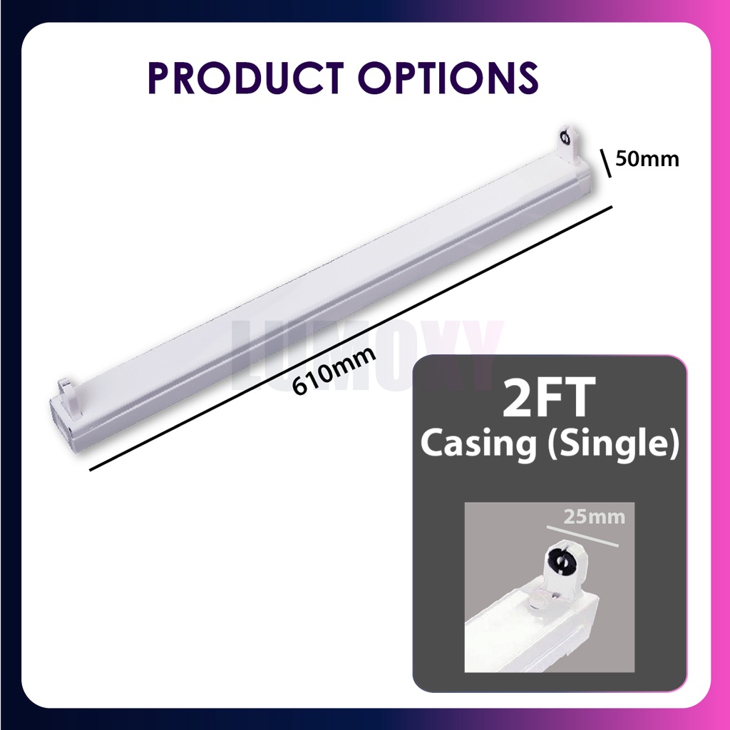 LMY_ LED T8 Lampu Kalimantang 2FT 4FT Ceiling Wall Lights Casing Light Tube Home Lighting ...