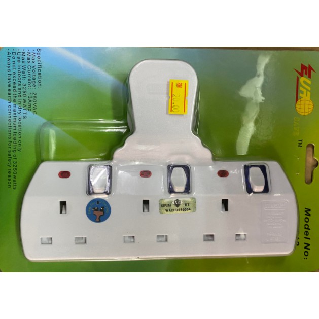 EXTENSION SOCKET POINT WITH 3 OR 4 PLUG POINTS - READY STOCK ...