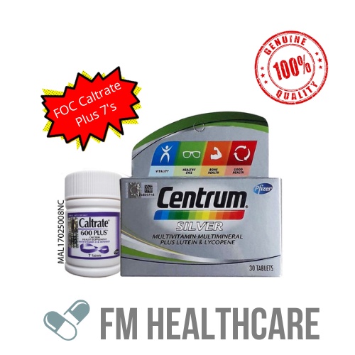Centrum Silver Multivitamin-Multimineral Plus Lutein & Lycopene 30's ...