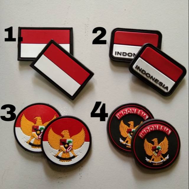 PUTIH MERAH Red And White Flag Rubber Patch/Indonesian Flag/Garuda LOGO ...