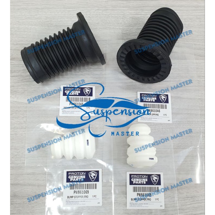 4 IN 1 SET-FRONT ABSORBER COVER/DAMPER BUSH-PROTON-EXORA/PREVE/IRIZ ...
