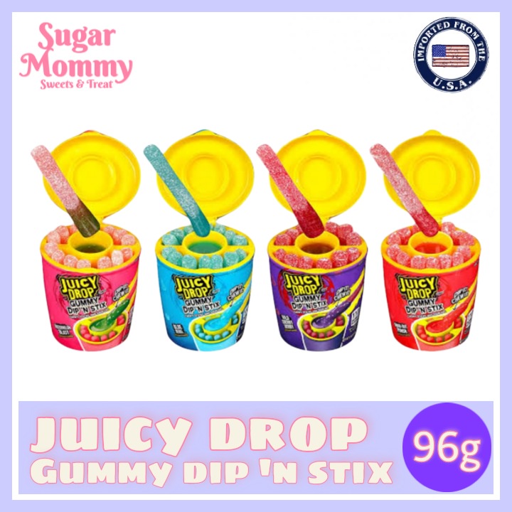 Juicy Drop Gummy Dip 'N Stix, Sweet Summer Gummy Sticks w Sour Dipping ...