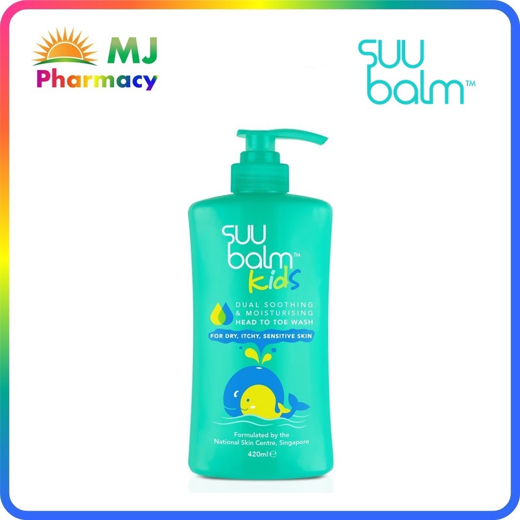 Suu Balm Kids Dual Soothing & Moisturising Head-to-Toe Wash (420ml) - For Dry, Itchy, Sensitive ...
