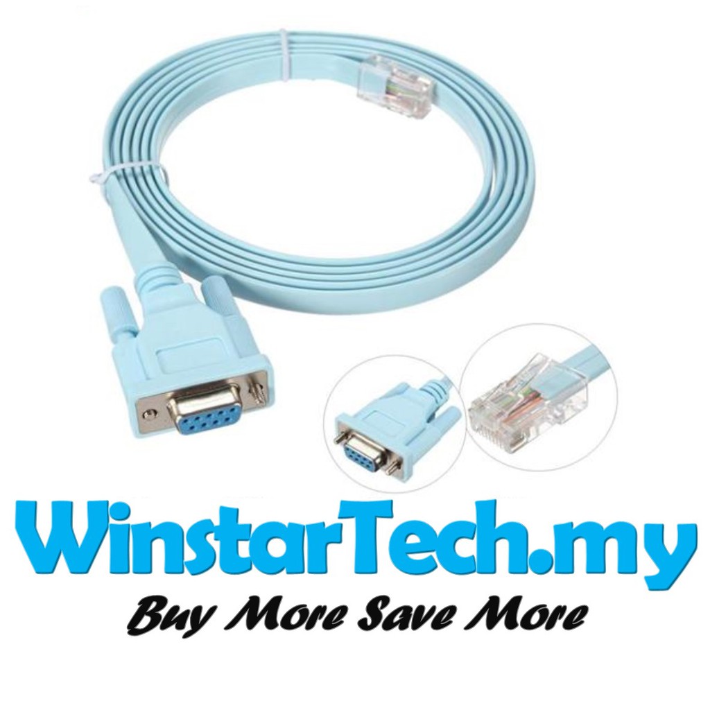 RJ45 Male to RS232 Female DB9 Serial Console Configuration Cable 1.5m 1 ...