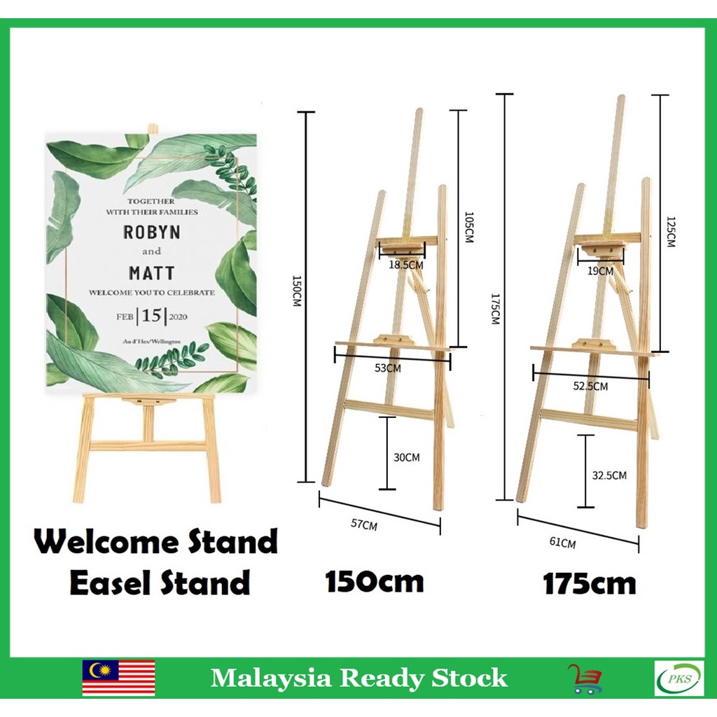 Pine Wood Easel Stand 150cm / 170cm Art Sketch Painting Drawing Stand ...