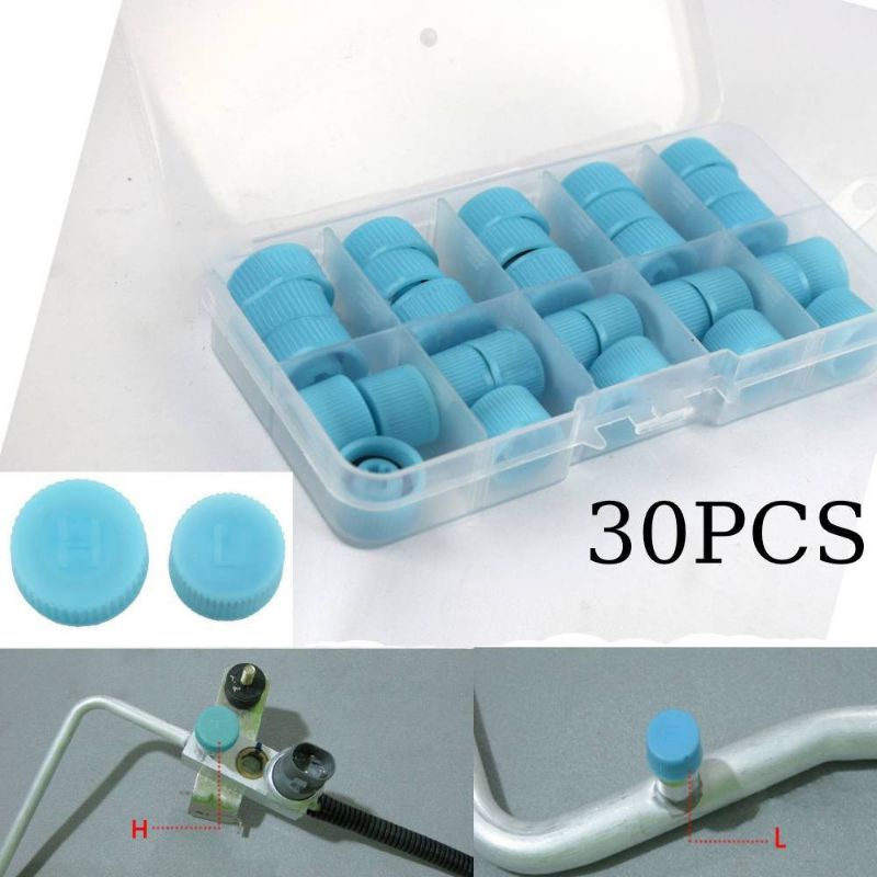 auto air conditioning refrigerant var high low AC valve cap kit set ...
