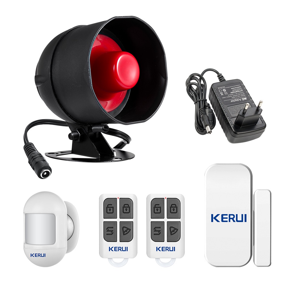KERUI 2021 Security Alarm System Wireless Smart Home Outdoor Weather-Proof Siren Horn Window ...
