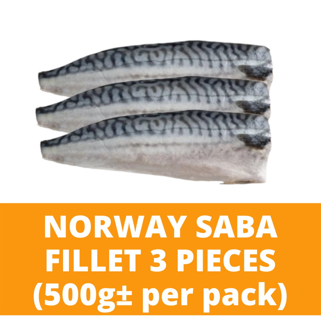 Norway Saba Fillet 3 pcs (500g+/-) 鲭鱼 Sung Tao Frozen Frozen Seafood ...