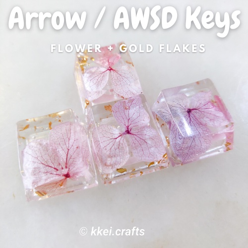 Kkei Pressed Flower Resin Keycaps for Cherry MX Switches, Resin Keycaps ...