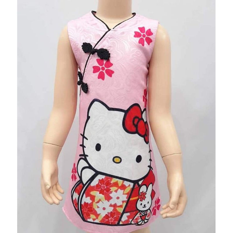 🇲🇾Ready Stock 🇲🇾Girl Cutie Cheong Sam Dress Cartoon Hello Kitty 2y-7y ...