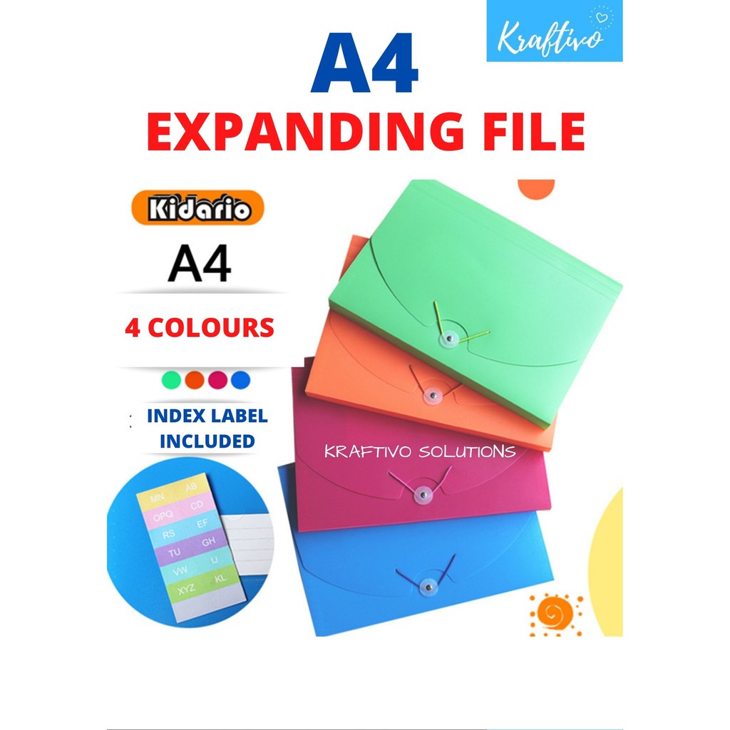[ KEF-1202 | KEF-1204 ] A4 KIDARIO EXPANDING FILE WITH STRING ...