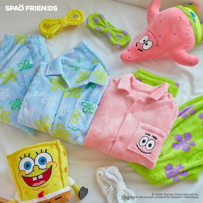 Spao X SPONGEBOB Official Pajamas Set & Slipper (Original Pajama ...